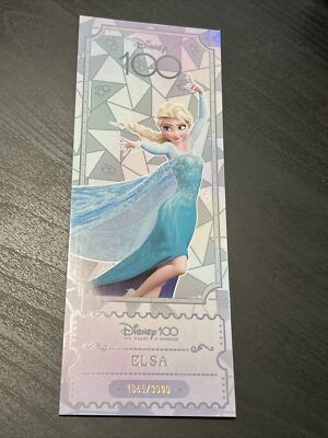 2023 KAKAWOW DISNEY 100 ELSA Princess TICKET Jumbo Card Laser 1045/3000 ...