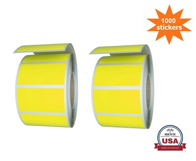 Royal Green Rectangular Yellow Labels 1.57x 0.75" (40mm x 19mm) 1000 ...