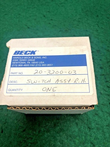 NEW BECK R.H. DRIVE CONTROL SWITCH ASSEMBLY 20-3200-03 | eBay