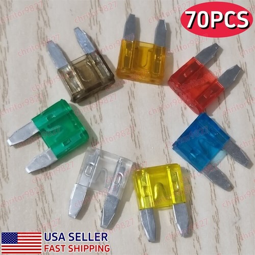 70PCS Mini Blade Car Fuses Auto Marine Bike Van ATM/APM 5 10 15 20 25 30 Amp Set | eBay