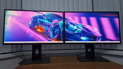 2 x Dell P2717H 27" Full HD IPS LED Monitor Dual screen HDMI VGA DP USB ...