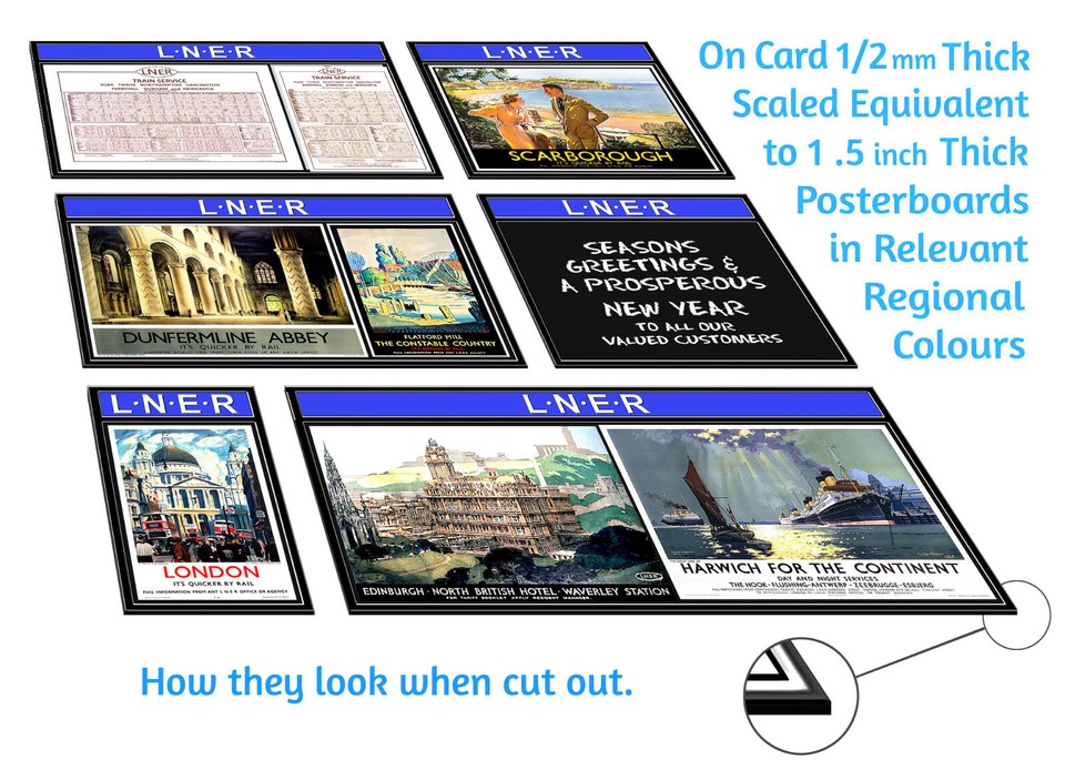 OO GAUGE Poster Boards LNER Blue 1935-48 Model Railway Posters ...
