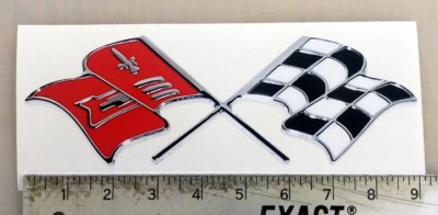 Chevy Cross Flags Sticker Decal 9"x3.2" | OE | United States
