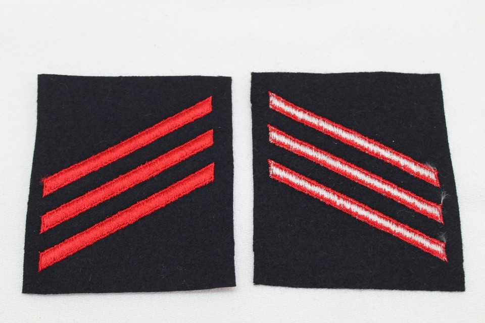 USN Fireman E3 Rank rate sleeve stripes patch red and blue felt pair ...