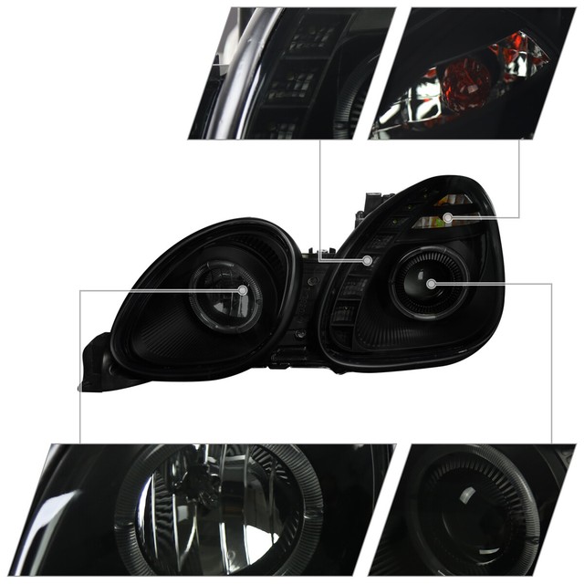for 2001-2005 Lexus Gs400 98-00 Gs300 Black Smoke LED Halo Projector ...