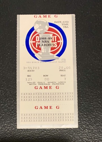 1989 Detroit Pistons Chicago Bulls Playoff Ticket Stub Jordan 5/31/88 ...