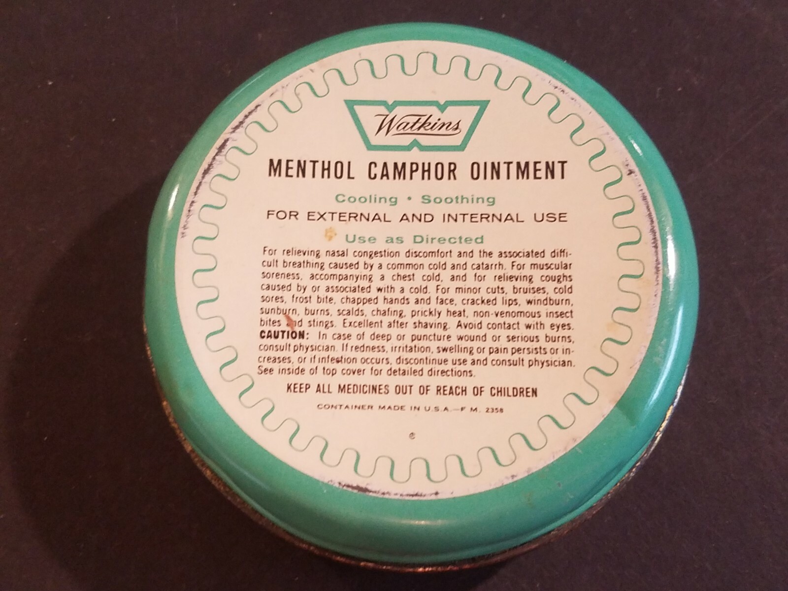 Vintage J.R. Watkins Menthol & Camphor Ointment Advertising Display | eBay