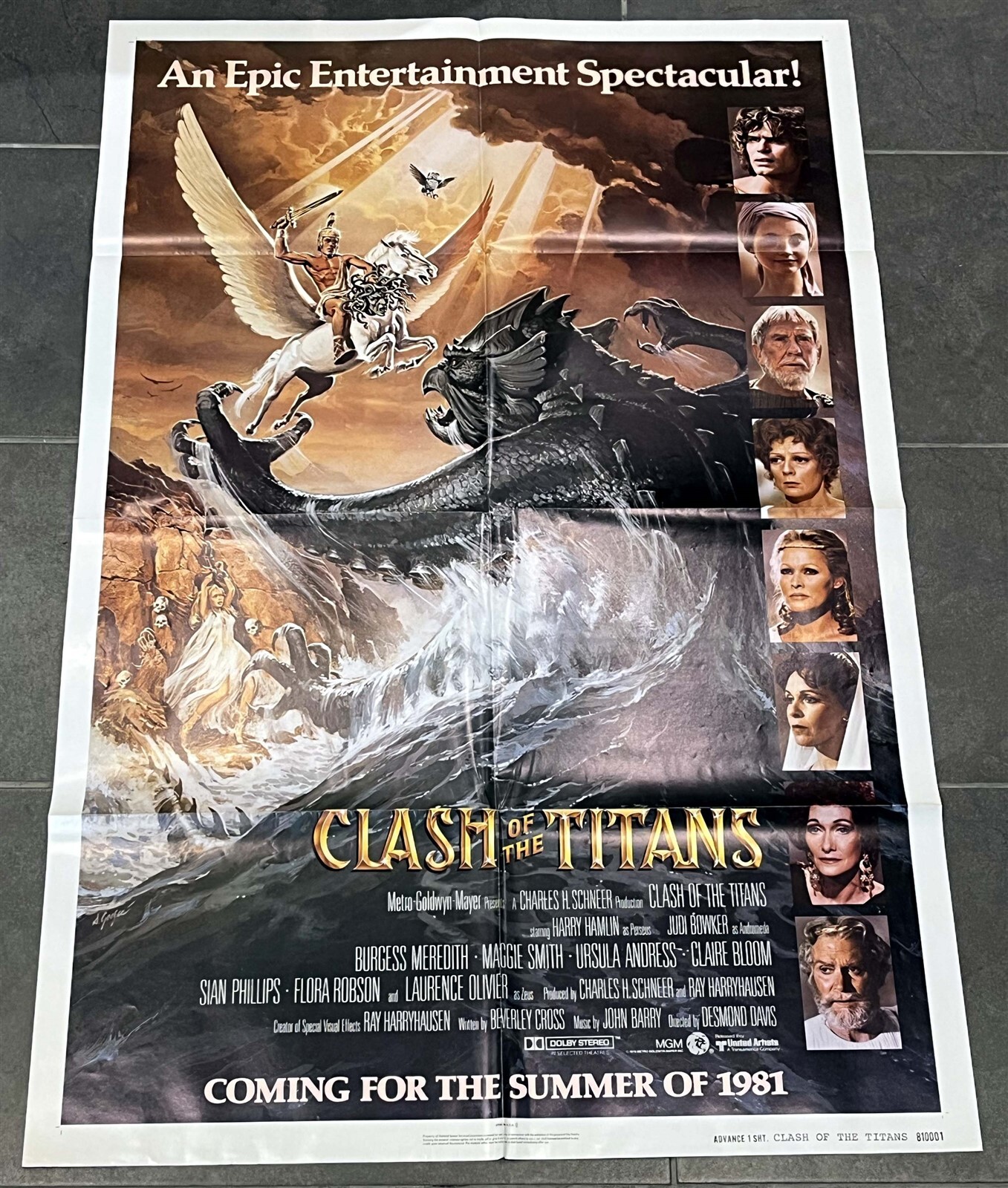 Harry Hamlin CLASH OF THE TITANS original 27x41 advance movie poster ...