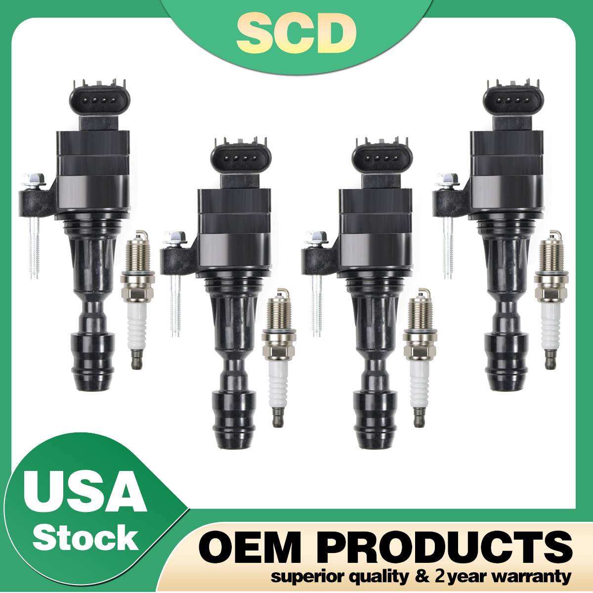 4* Ignition Coil &Spark Plug UF491 For Chevy Equinox Buick Regal Saturn ...