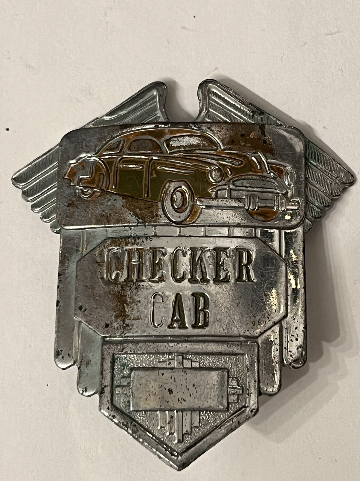 RARE 🇺🇸 VINTAGE 1940s - 50s CHECKER CAB CO DRIVERS’S HAT BADGE/ 👀 LQQK ...