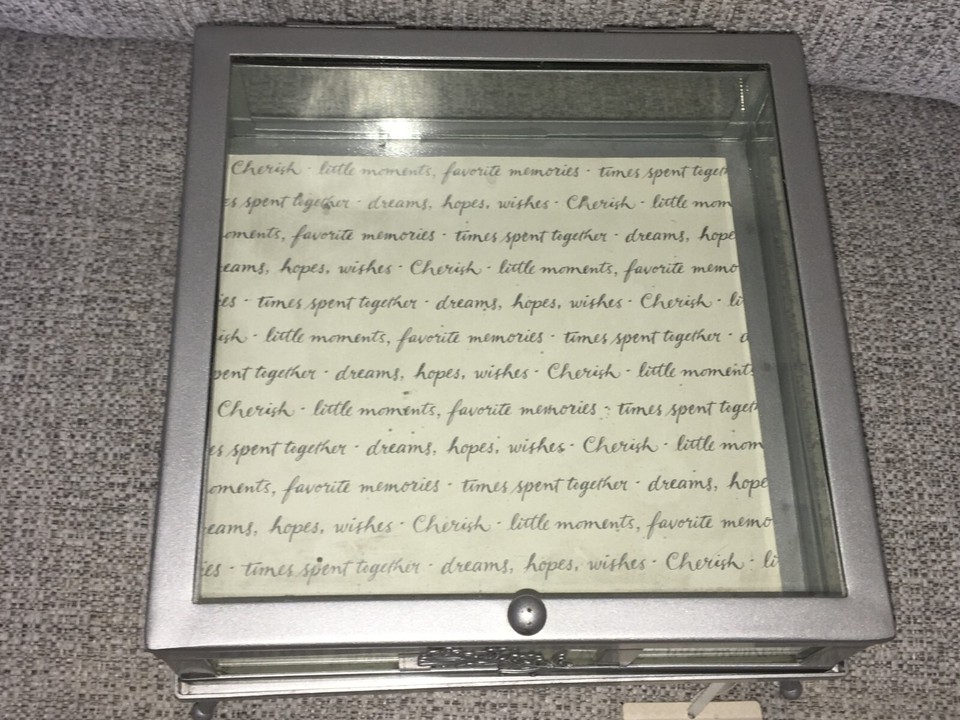 HALLMARK SIGNATURE Glass Glass TREASURE KEEPER TRINKET BOX Jewelry ...