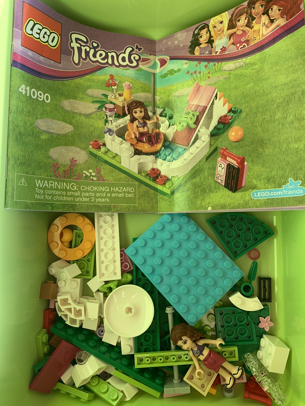 Lego Friends Set #41090 Olivia's Garden Pool 82pcs w Manual, Doll, Pet ...