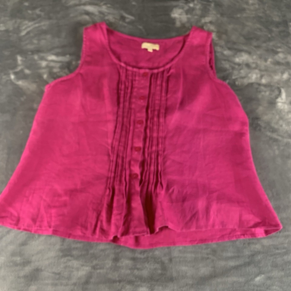 Choices 100% Linen Matching Set Womens L Pink Sleeveless Top & Capri ...