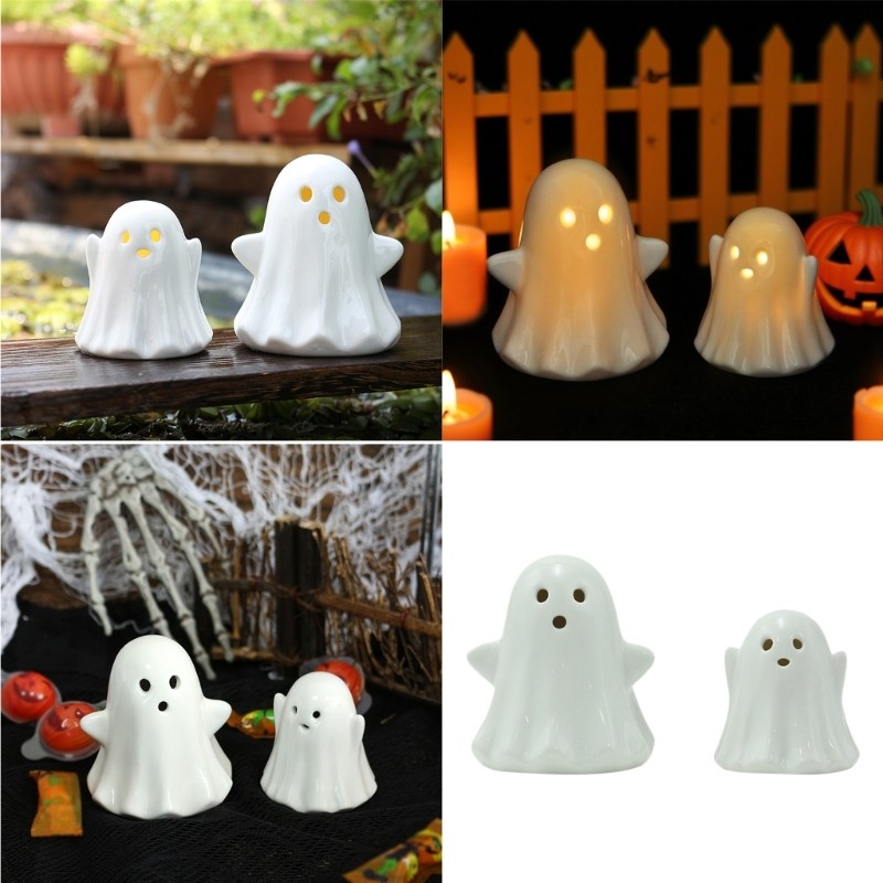 Halloween Ceramic Ghosty Figurine Handmade Home Decoration Desk Statues ...