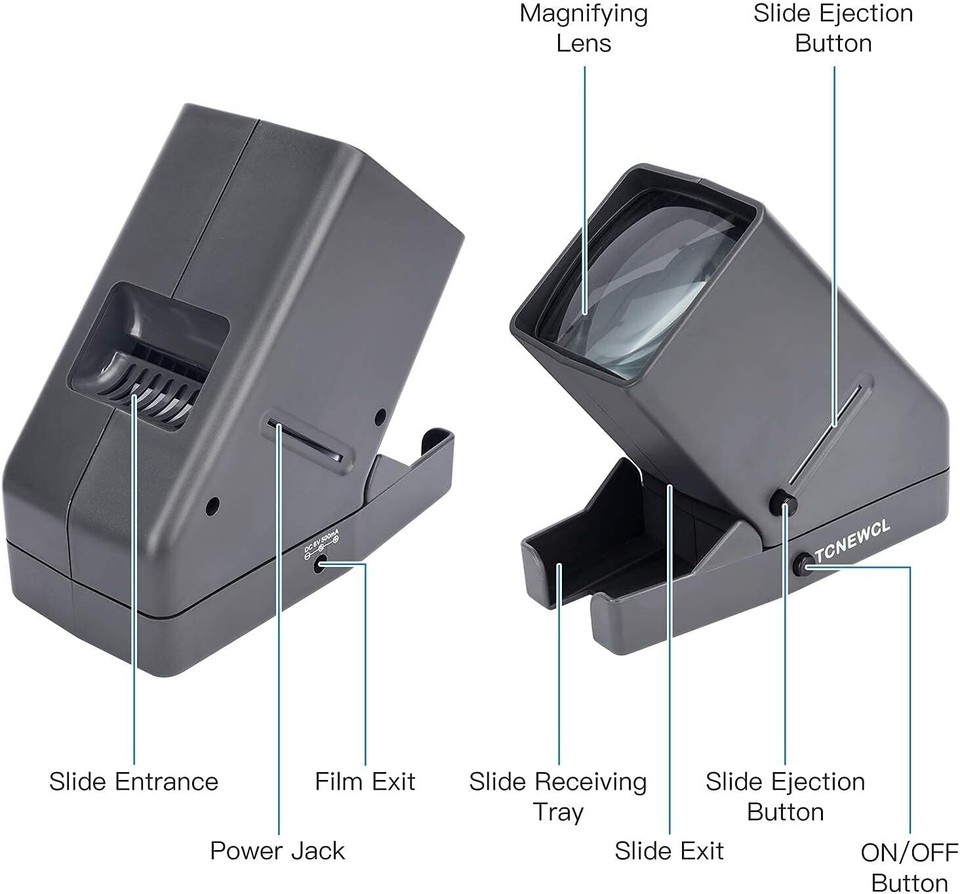 35mm Slide and Film Viewer, Negative Viewer, Desk Top LED Lighted ...