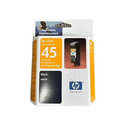 HP Inkjet 45 Print Cartridge Black Ink 51645A Exp 02/2004 Sealed Box ...