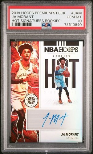 2019 Hoops Premium Stock Hot Signatures SILVER Ja Morant RC PSA 10 Auto ...