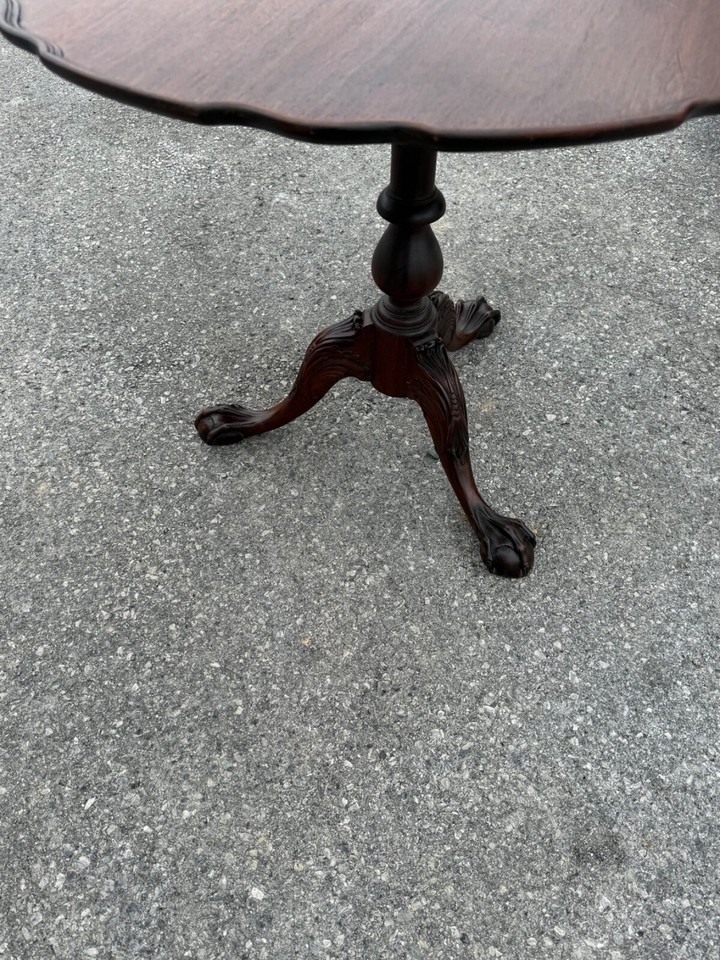 antique mahogany chippendale ball & claw pie crust tea table 1800s tilt ...