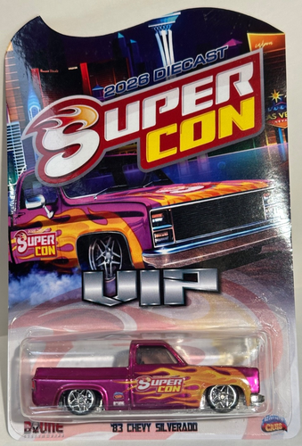HOT WHEELS '83 CHEVY SILVERADO, 2026 DIECAST SUPER CON VIP PINK 11/32 ...