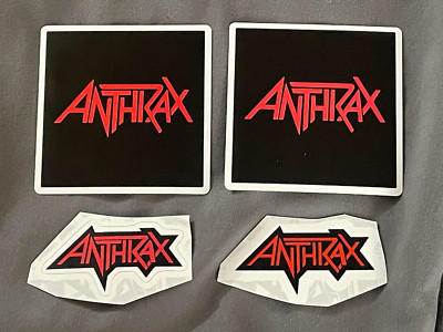 Lot of 4 ANTHRAX 1" to 2 3/4" Band Logo STICKERS Red Black FAST! FREE ...