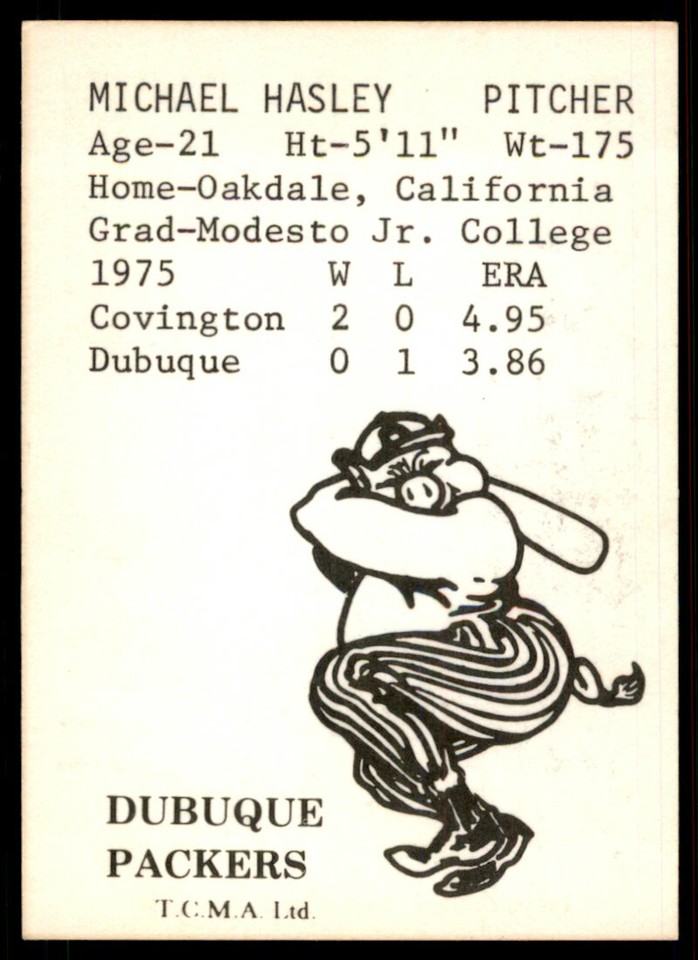 1976 TCMA Michael Hasley Dubuque Packers #MIHA | eBay