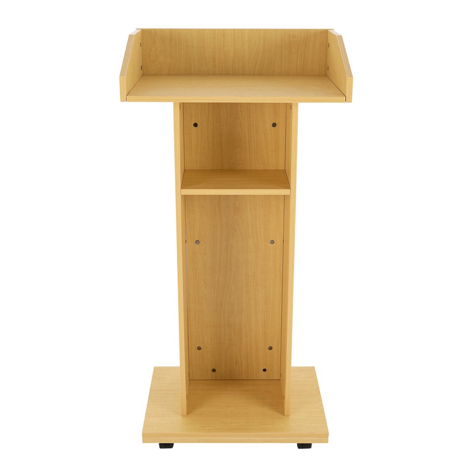 Mobile 43.3" Height Rolling Podium Lectern Laptop Workstation w/ 4 ...