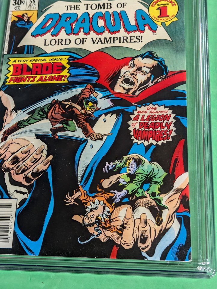 Tomb of Dracula #58 CGC 9.0 Blade 1st Solo Appearance. Marvel Comics ...