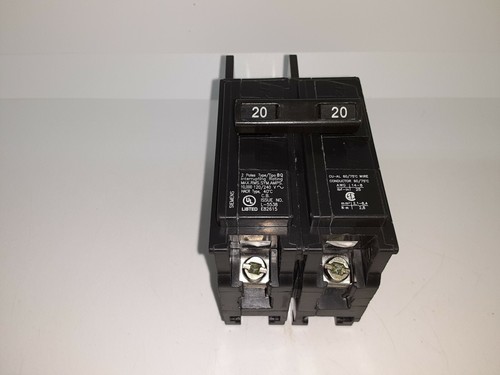 SIEMENS ITE GOULD BQ2B020 20 amp 2 pole 120/240v Circuit Breaker Type ...