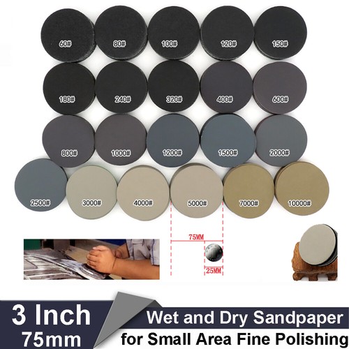 60-10000Grit 3Inch 75mm Round Sandpaper Pads Sanding Disc Wet Dry ...