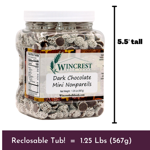 Mini Dark Chocolate Nonpareils - 1.25 Lb Tub - Free Expedited Shipping ...