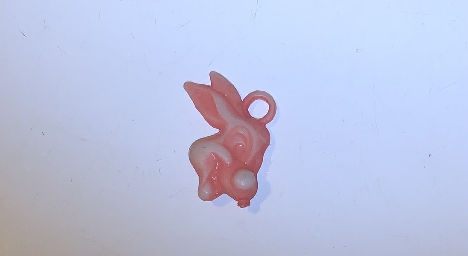 Vintage Cracker Gumball Cartoon Bunny Pink Bugs Bunny Head Charm Prize ...