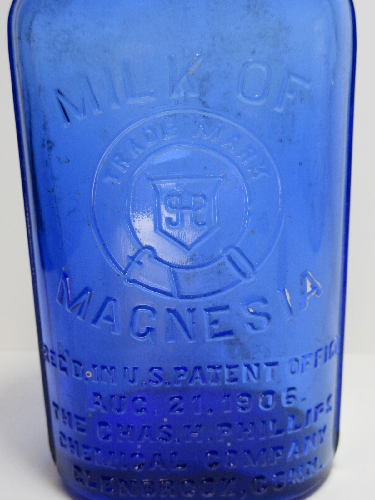 Vintage 7” Cobalt Blue Glass Milk Of Magnesia Embossed Bottle | eBay