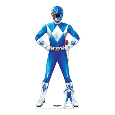 Blue Power Ranger Official Lifesize Cardboard Cutout with Free Mini ...