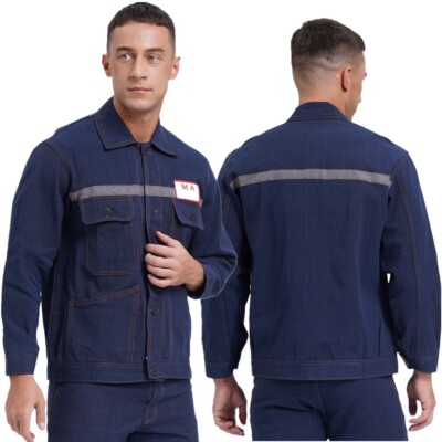 Mens Work Clothes Engineering Denim Jacket Summer Workwear Repair Shops ...