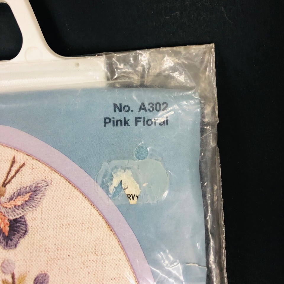 Cathy Needlecraft Crewel Embroidery Kit A302 Pink Floral | eBay