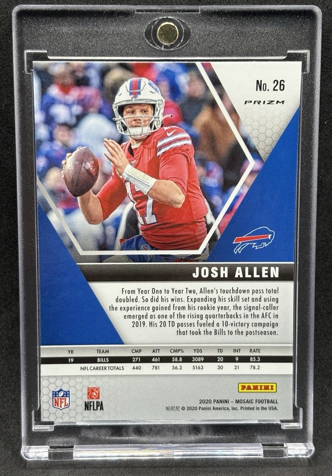 JOSH ALLEN RARE MOSAIC REFRACTOR PANINI SSP INVESTMENT CARD BILLS MVP ...