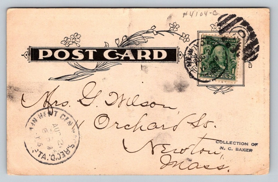 Steamer Puritan Postcard Fall River Line Grand Saloon Interior 1905 ...