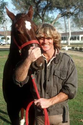 Dean Conn, horse, on his ranch near Los Angeles, California, - 1985 Old ...