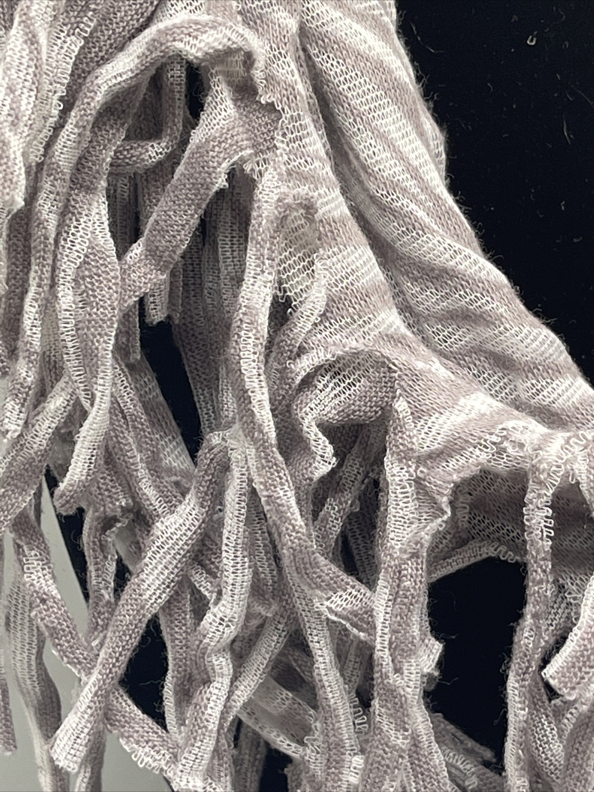 Grey & White Zebra Stripe Fringed Tattered Scarf 145645 | eBay