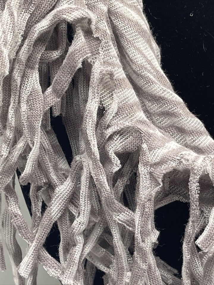 Grey & White Zebra Stripe Fringed Tattered Scarf 145645 | eBay