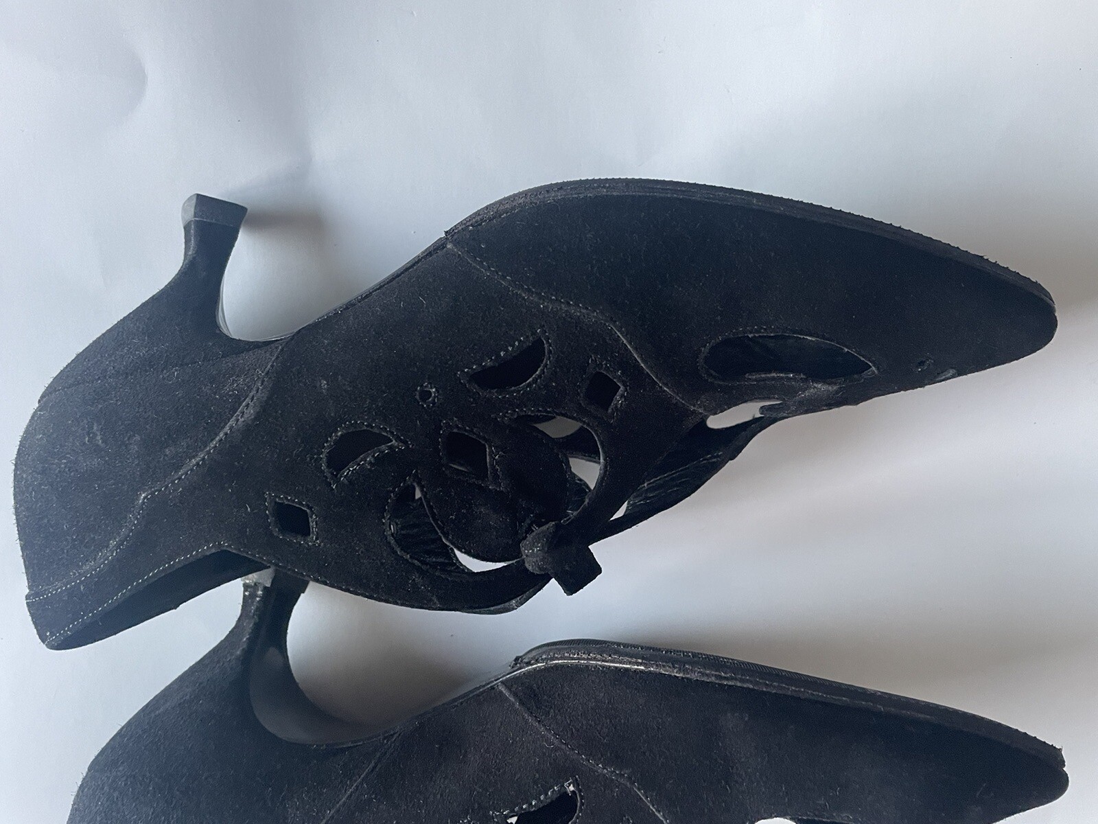 Rare! Romeo Gigli Vintage Suede Shoes With Louis Heel… - Gem