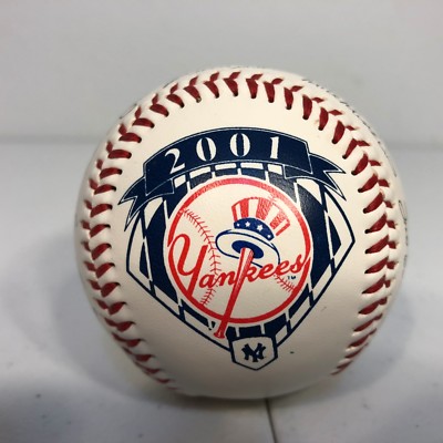 2001 NY Yankee Stamped Autographed Team Baseball MLBPA Licensed ...