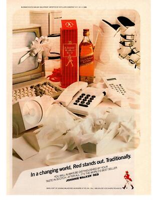 1986 Johnnie Walker Red Lable Scotch Whisky "Red Stands Out" Computer ...