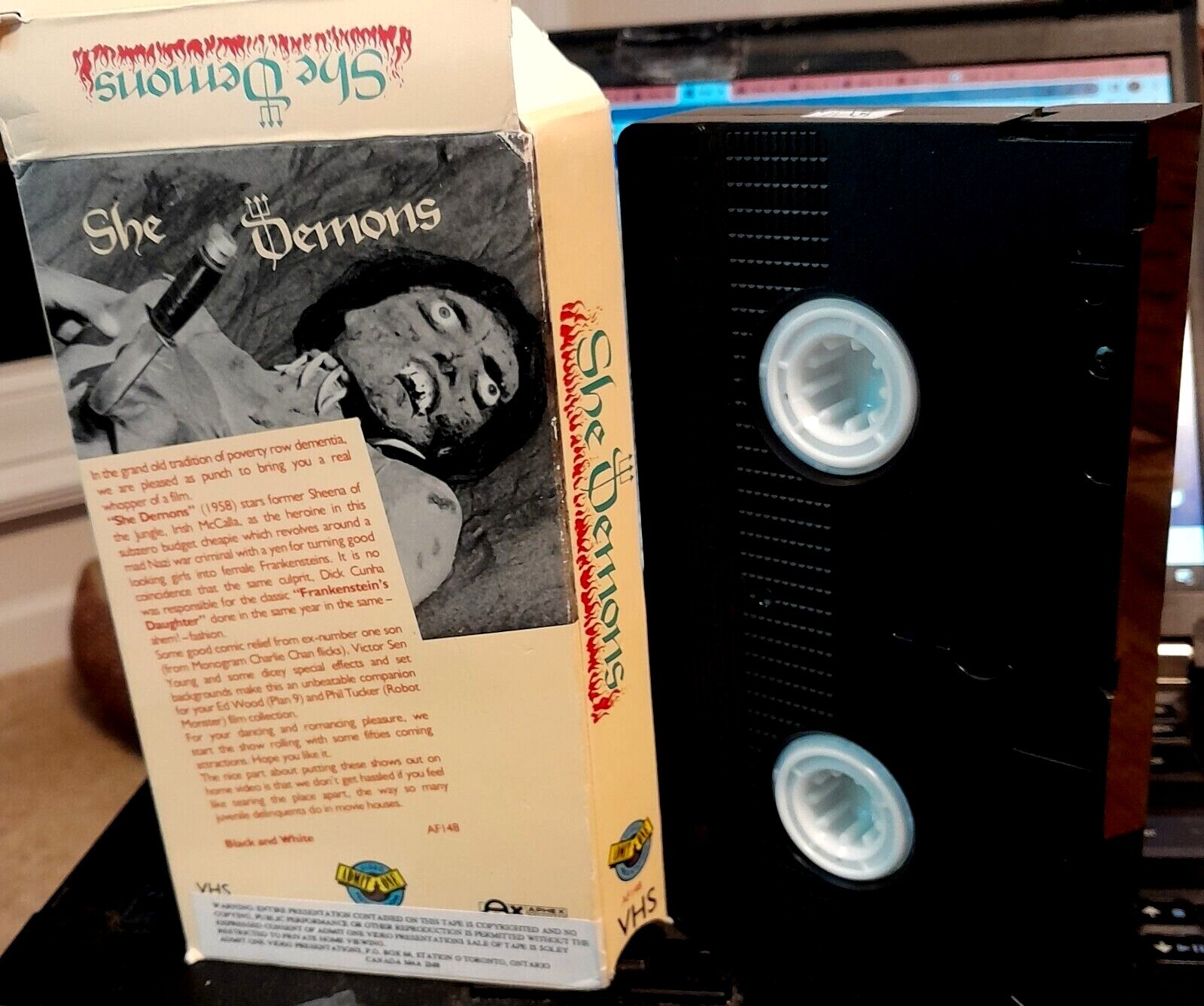 vhs SHE DEMONS 1958 Original ADMIT ONE Video Early 1980s PRINTING HTF ...
