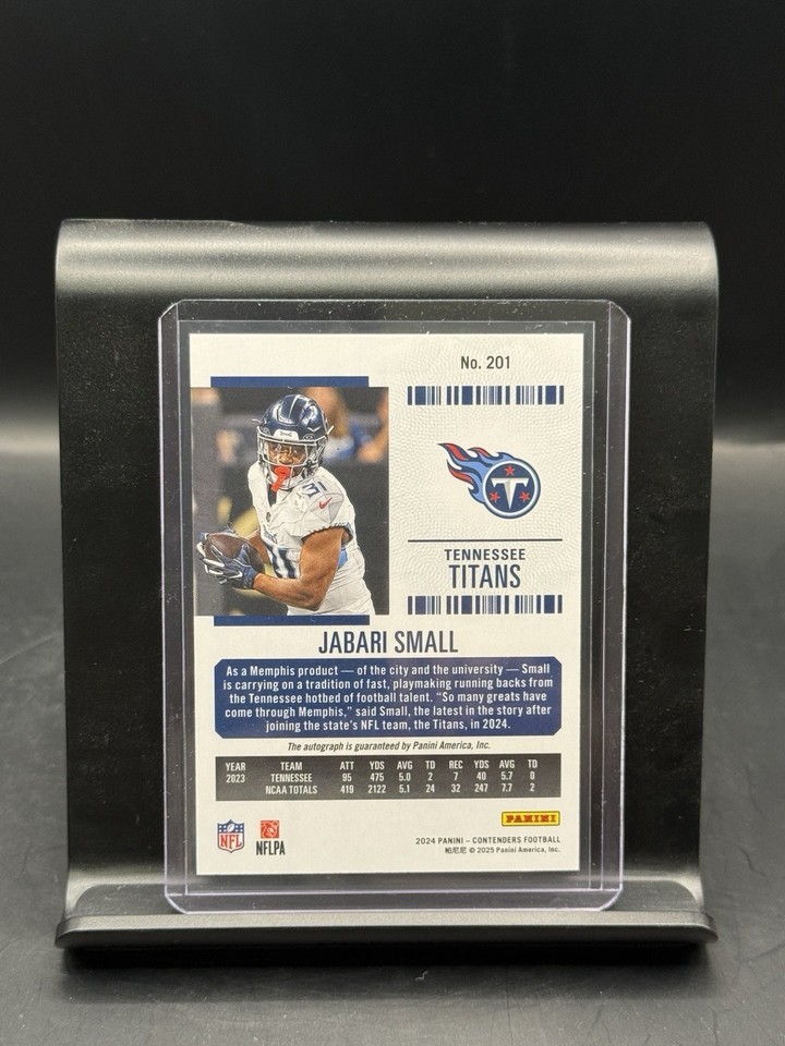 JABARI SMALL 2024 CONTENDERS ROOKIE TICKET AUTOGRAPH TITANS RC AUTO ...
