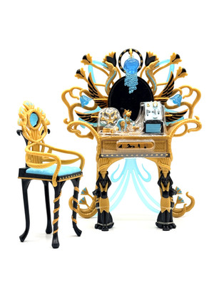 Mattel Monster High Cleo de Nile Gold Anubis Vanity Table w Mirror ...