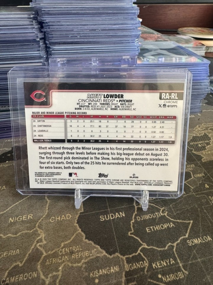 RHETT LOWDER 2025 TOPPS CHROME ROOKIE AUTOGRAPH BASE RED RC AUTO | eBay