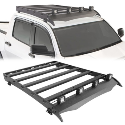 Black Steel Roof Cargo Rack w/ LED Light for Toyota Tacoma 2005-2023 ...