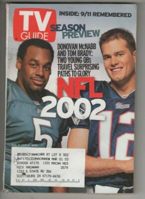 TV Guide Magazine - Aug. 31- Sept. 6, 2002 - NFL 2002 - Tom Brady ...