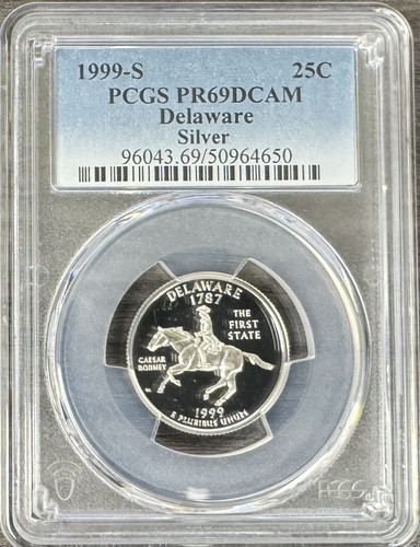 1999 S Silver Proof Delaware Quarter PCGS PR69DCAM | eBay